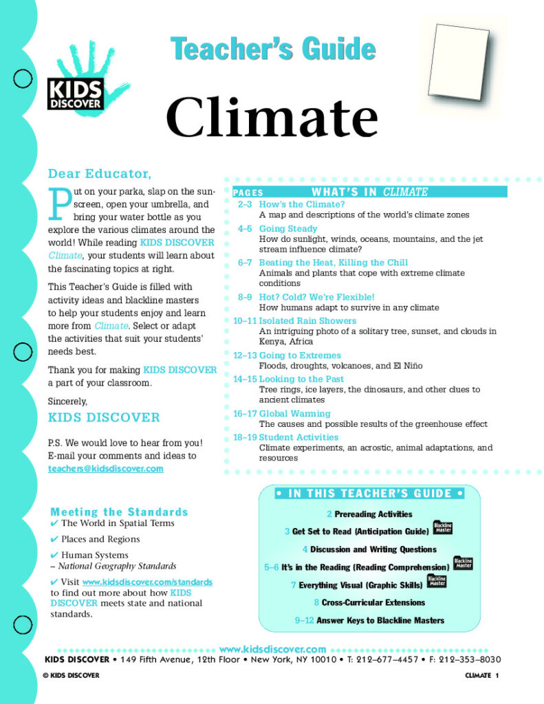 Climate Kids Discover | Printable Lesson Plans